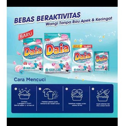 Jual daia deterjen bubuk clean & fresh hijab 800 g | Shopee Indonesia