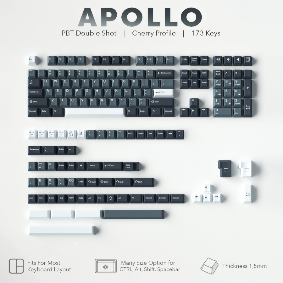 Jual MYNK Apollo PBT Doubleshot Cherry Profile Keycaps Set | Shopee ...