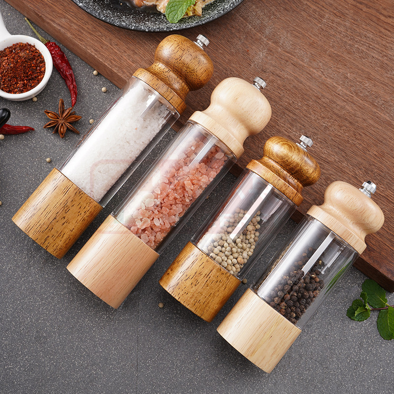 Jual manual salt pepper mill wooden grinder/grinder bumbu dapur lada ...