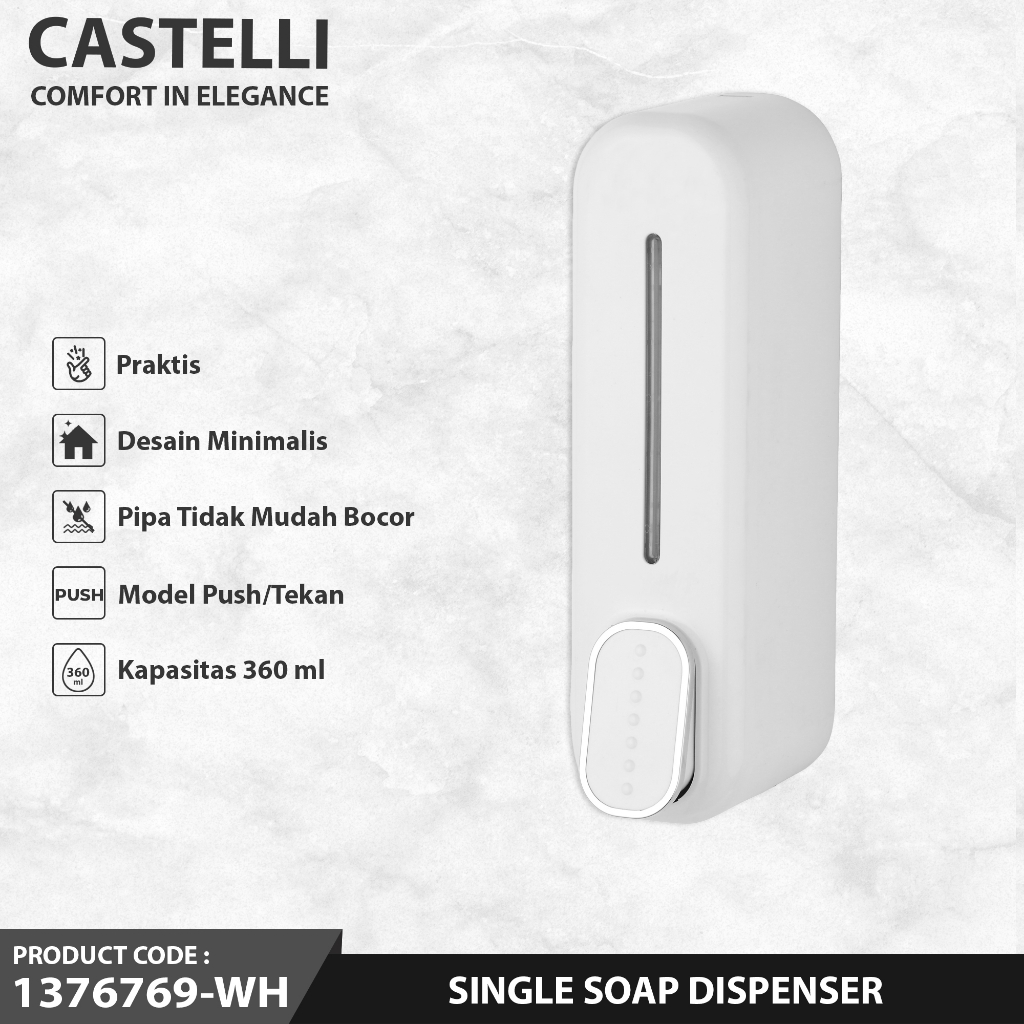 Jual Dispenser Sabun Cair Castelli Tempat Sabun Cair Single Soap ...