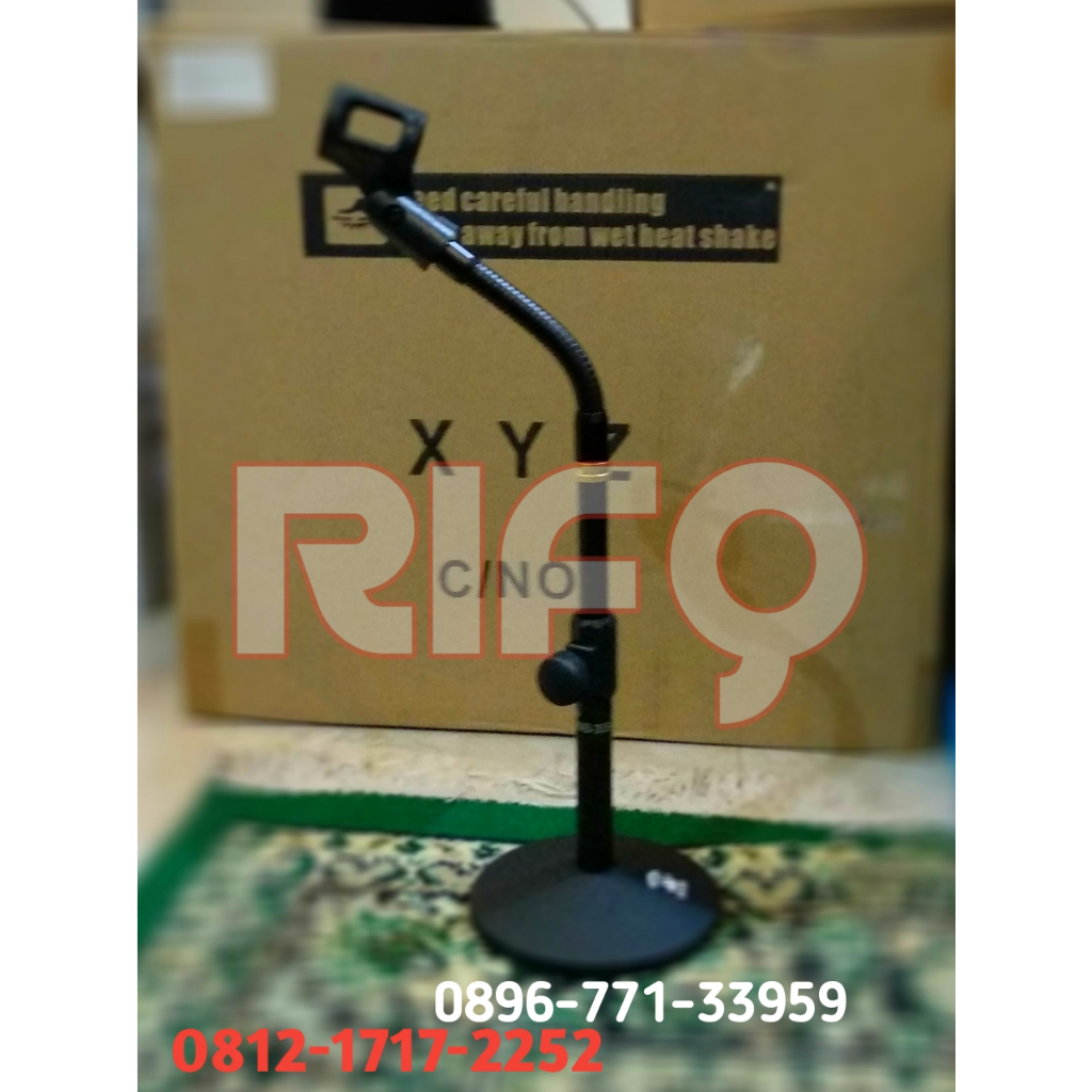 Jual Stand tiang Mic pendek Lentur utk Meja Podium Pidato Full Besi ST ...