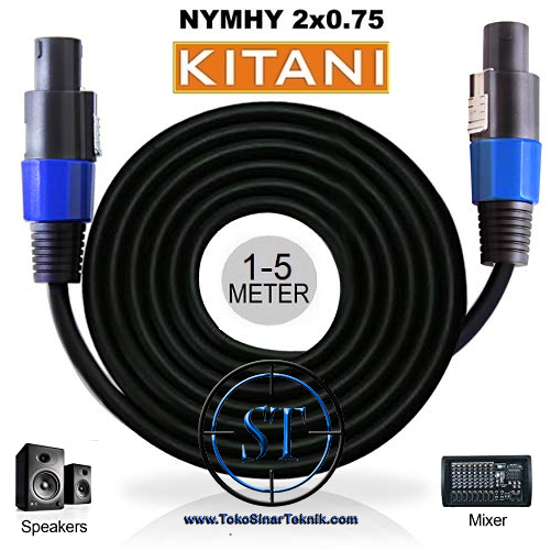 Jual Kabel KITANI Speakon to Speakon Male - Male Cable Audio 2 x 0.75mm ...