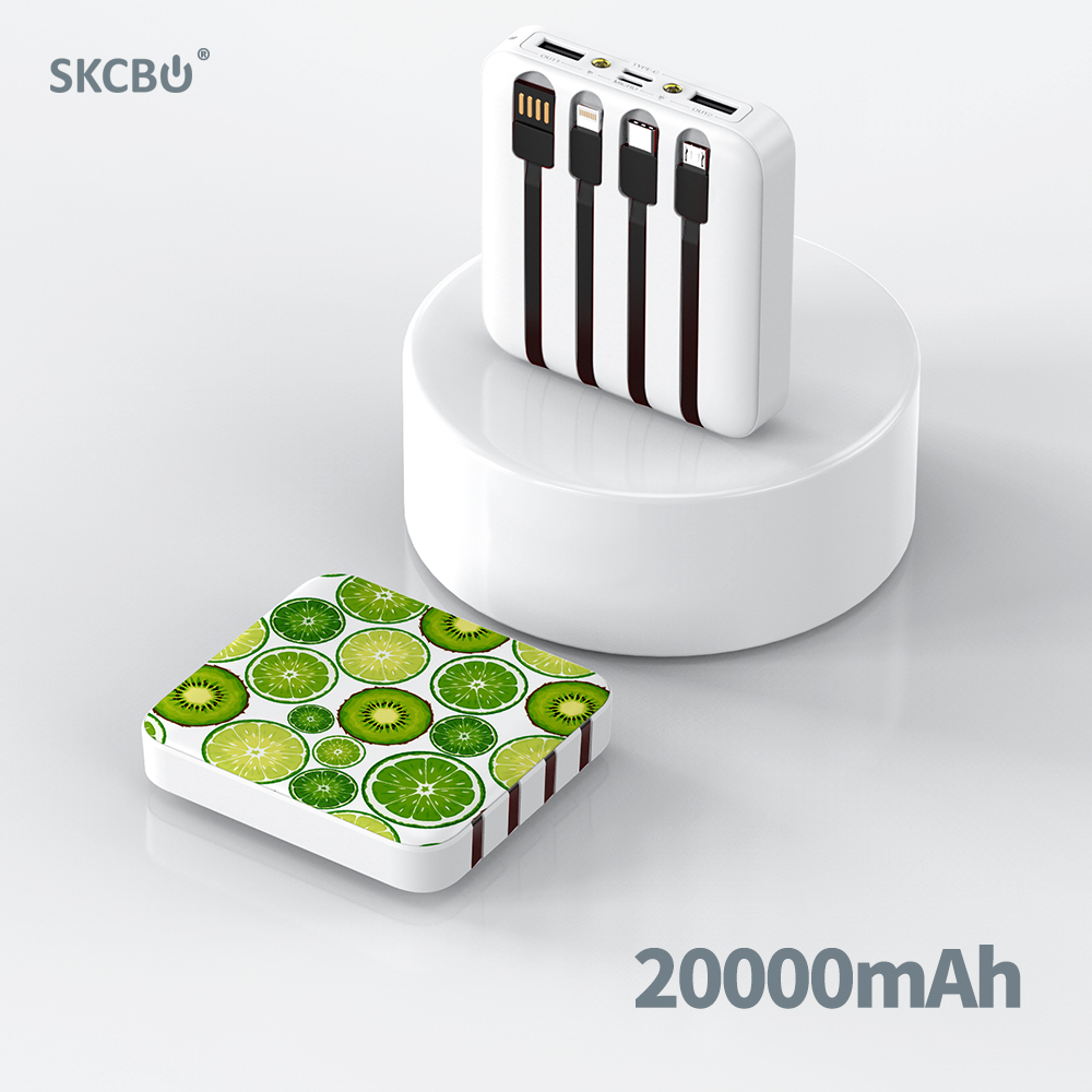 Jual SKCBO Powerbank Custom 20000mah LED Kustom Power Bank built in cable Murah Lucu Mini Ori ...