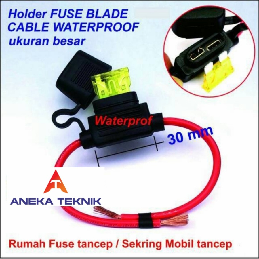 Jual Holder Fuse Blade Besar / Rumah Fuse Tancap Besar Kabel Waterproof ...