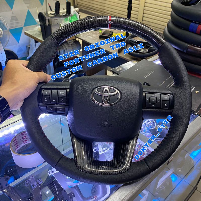 Jual setir steer stir Fortuner TRD original carbon asli, steer Fortuner ...