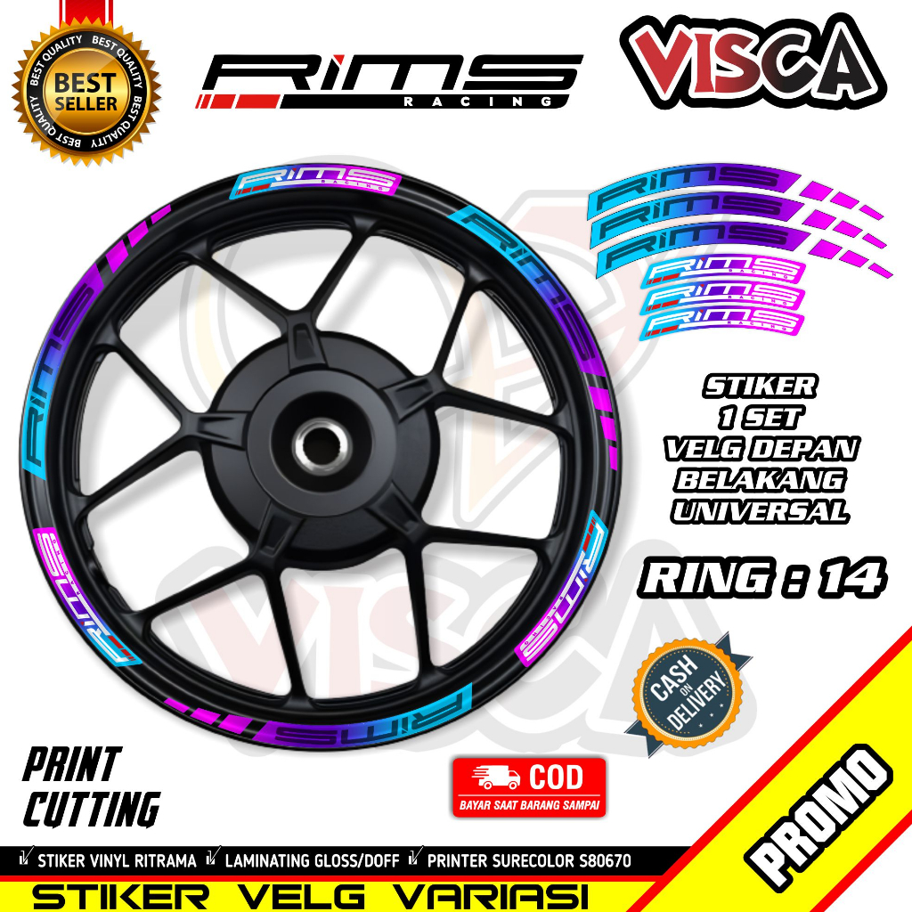 Jual Stiker Velg List Velg Motor Stiker Velg Ring 14 Motif Rims Bunglon ...