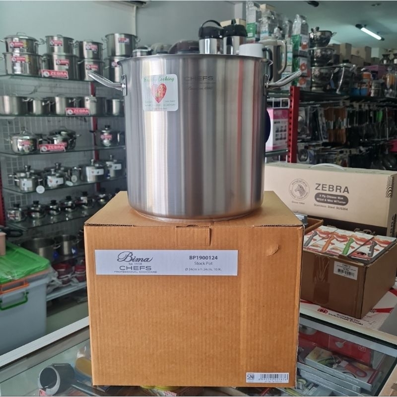 Jual BP1900124 Stock Pot D24cm H24cm, 10.9Lt, Bima Chefs, SUS 304,Body ...