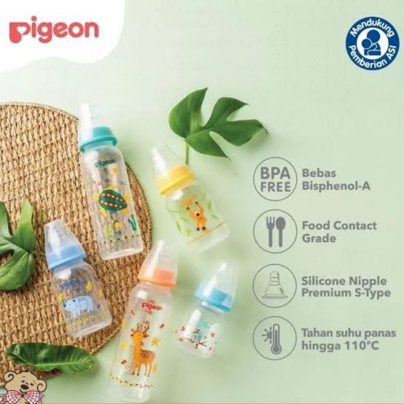 Jual Pigeon Botol PP Clear RP Slim Neck. Botol Susu Bayi dengan desain ...