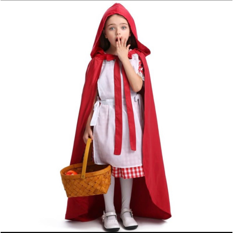 Jual red riding hood costume kids girl halloween | kostum anak kerudung ...