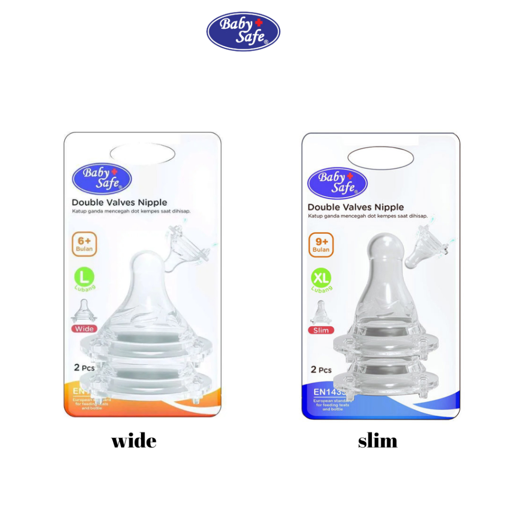 Jual Baby Safe refill dot slim / wide neck isi 2pcs double valves ...