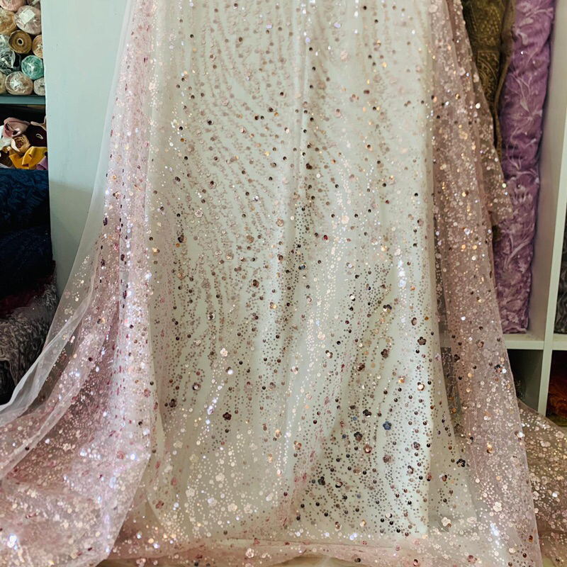 Jual Kain tulle payet sequin motif salur. new..! | Shopee Indonesia