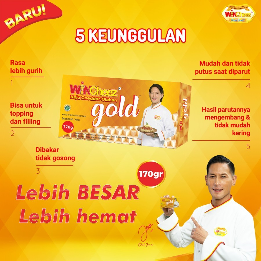 Jual Wincheez Gold 170gr Keju Cheddar Olahan Cheese | Shopee Indonesia