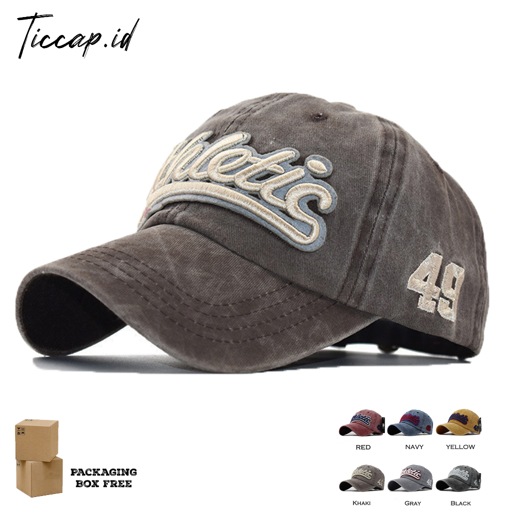 Jual Topi Baseball Vintage Athletic Denim Wash Unisex Aksesoris Fashion ...