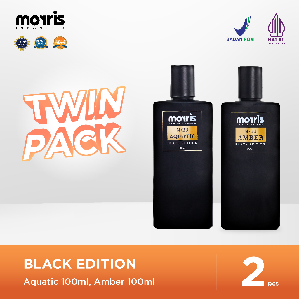 Jual Morris Black Edition Parfum Pria 100 ml - Aquatic X Amber | Shopee ...