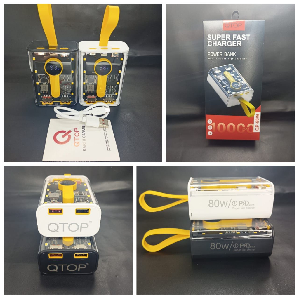 Jual Power Bank Qtop Model QP-80W Original 80W Capacity 10.000 mAh ...