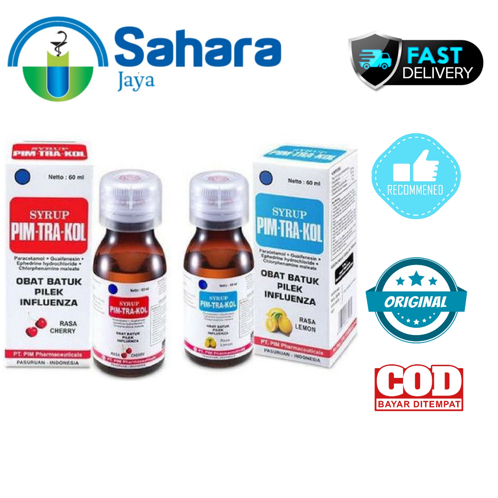 Jual [SJ] PIM-TRA-KOL Cherry-Lemon 60 ml / Pimtrakol-Obat Batuk Pilek ...