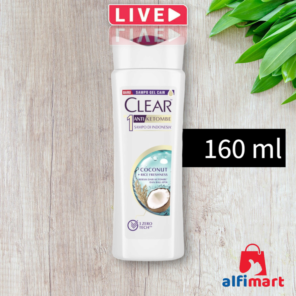 Jual Clear Shampoo Coconut + Rice Freshness 160ml 160 ml / Shampo Anti ...