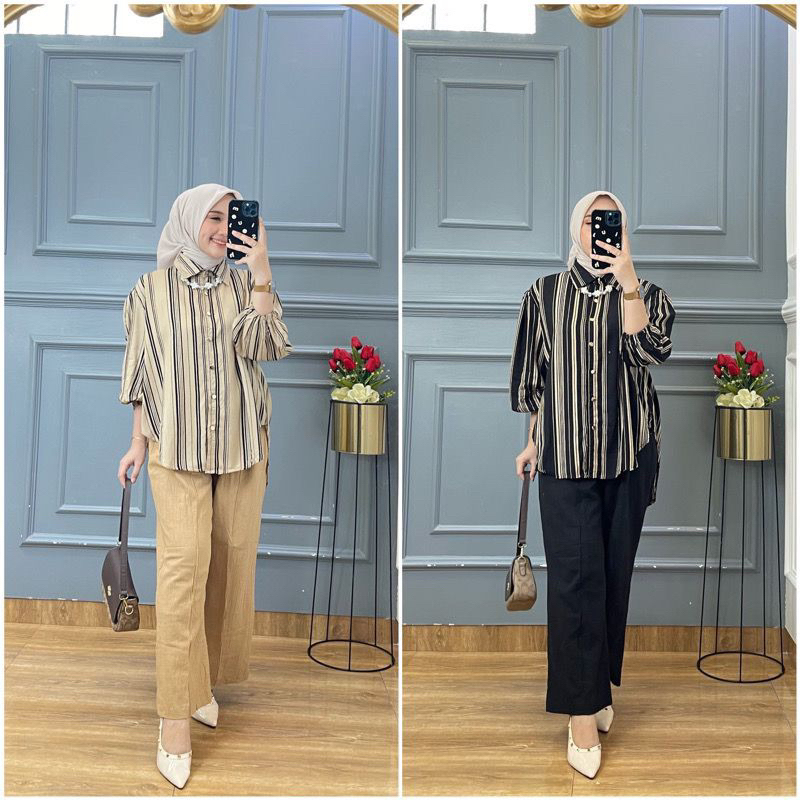 Jual ONE SET MALIKA KOMBINASI RAYON MIX CRINKEL/SETELAN WANITA SALUR ...