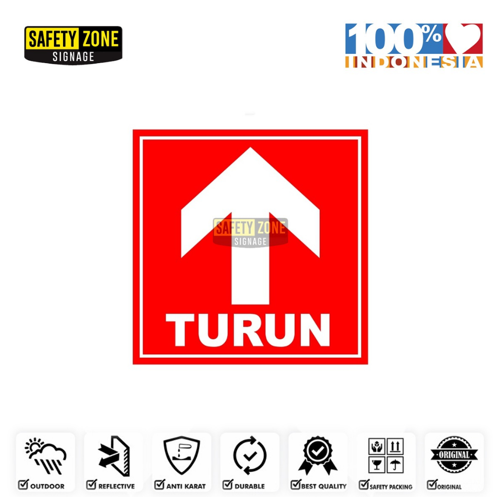 Jual Sign Sticker Naik dan turun (Merah dan Biru) | Shopee Indonesia