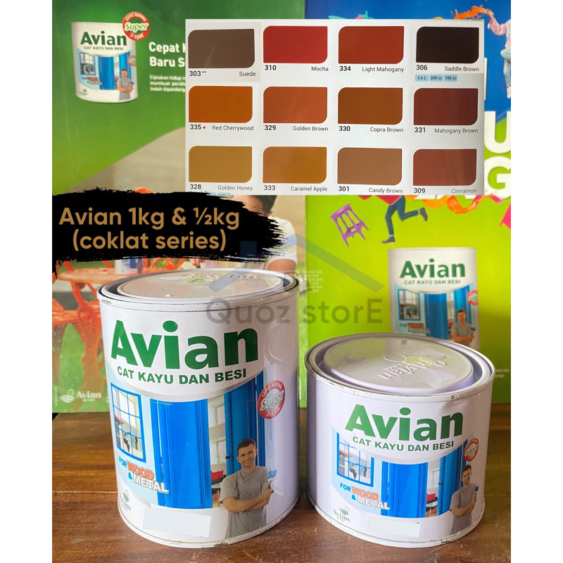 Jual Cat Kayu & Besi Avian 1 kg & ½ kg (coklat series) | Shopee Indonesia