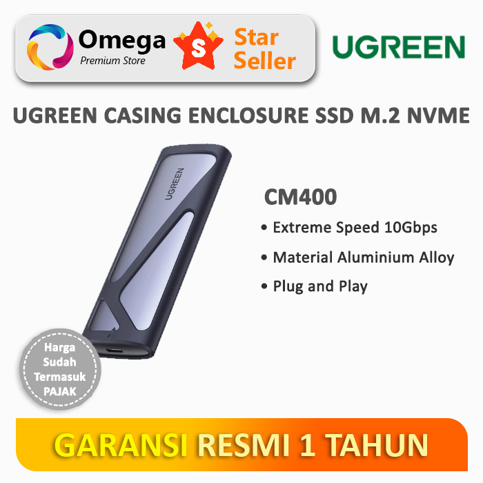 Jual UGREEN SSD Casing Enclosure M.2 NVMe USB 3.1 / USB C 10Gbps ...
