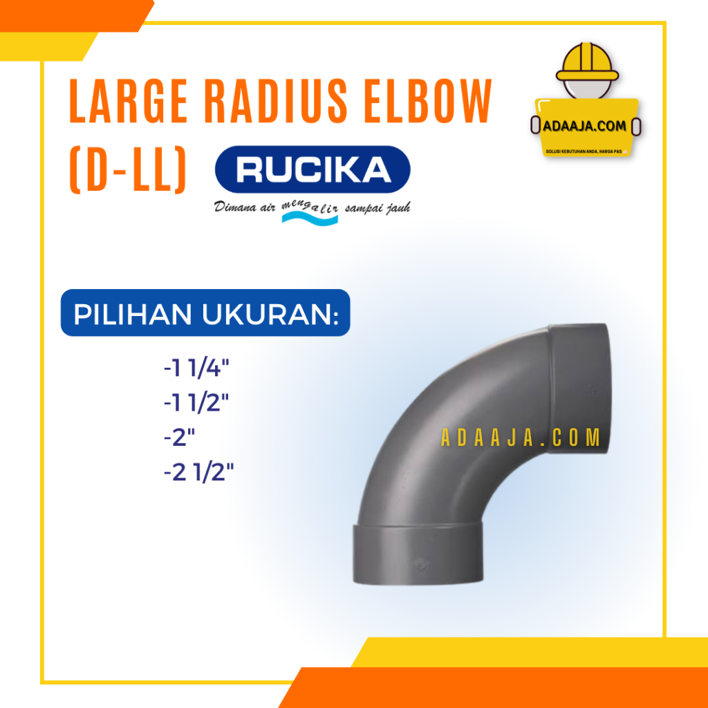Jual Sambungan Pipa D Rucika Large Radius Elbow Long Elbow 1-1/4" - 2-1/2" | Shopee Indonesia