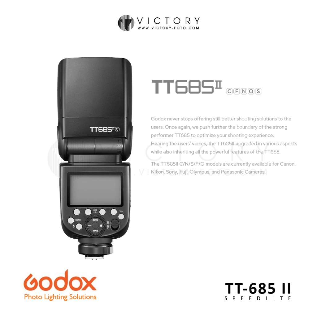 Jual Godox Speedlite Flash TT-685 II-TTL For Sony, Canon, Nikon, Fuji ...