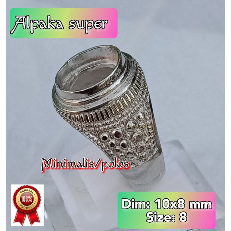 Jual emban batu akik dan permata alpaka super tanam Minimalis polos.39 ...