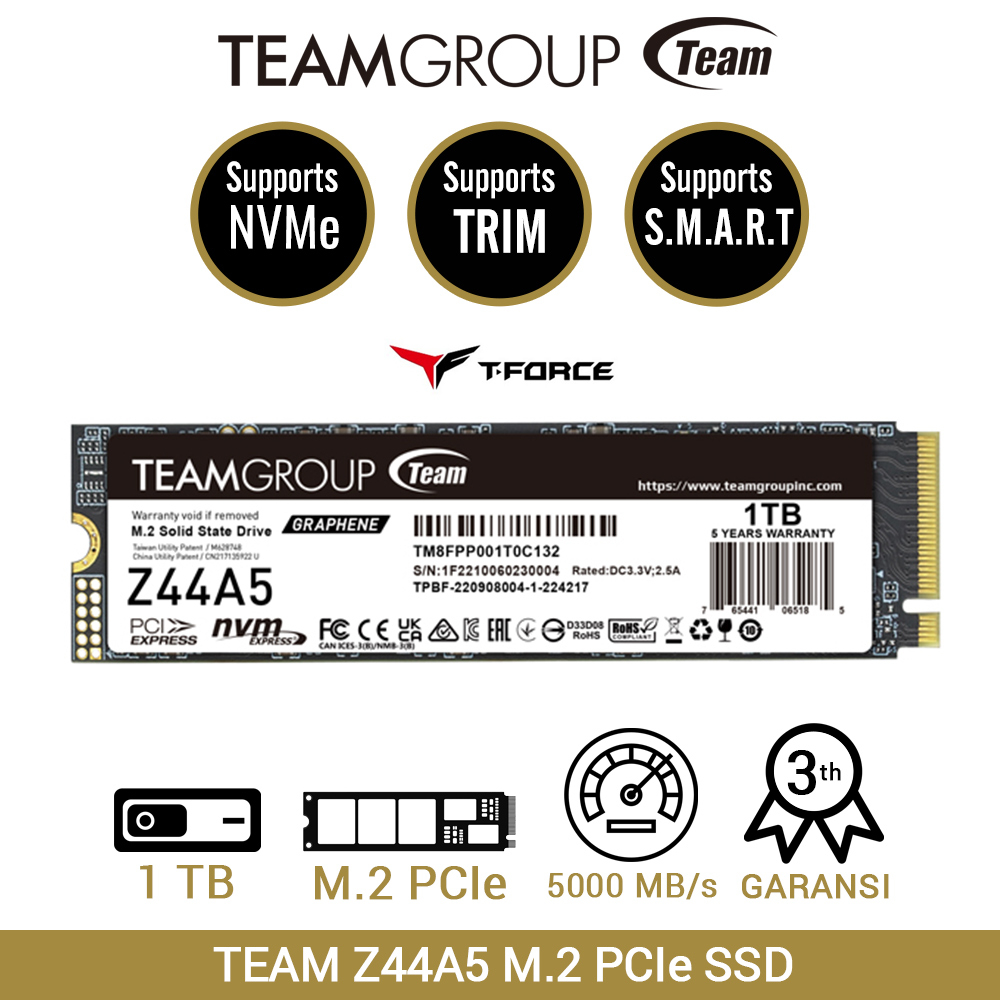 Jual Team Group SSD Z44A5 M.2 PCIe Gen4x4 NVMe - 1TB | Shopee Indonesia