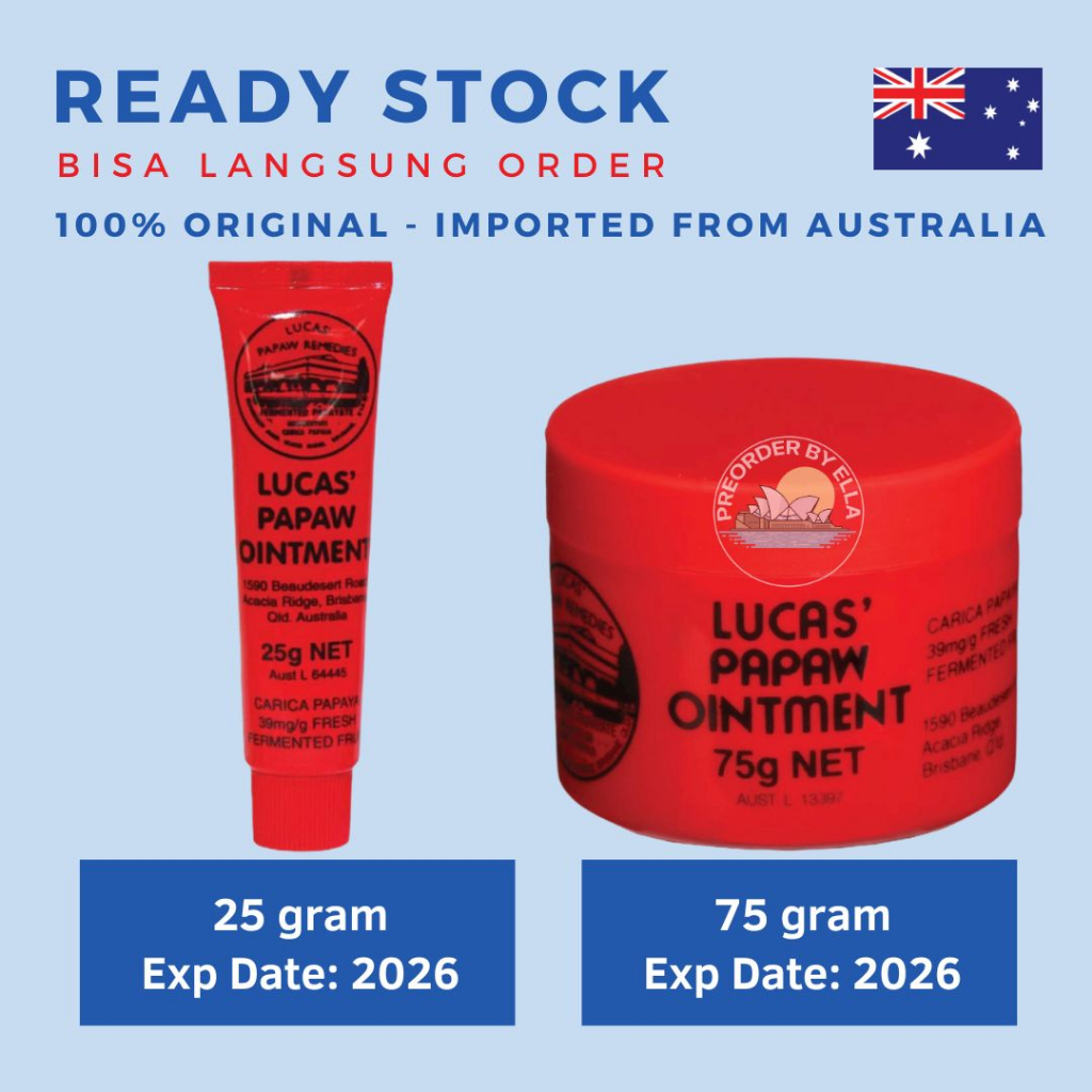 Jual Lucas Papaw Ointment 25gr / 75gr - Australia (JAMIN 100% ORIGINAL ...