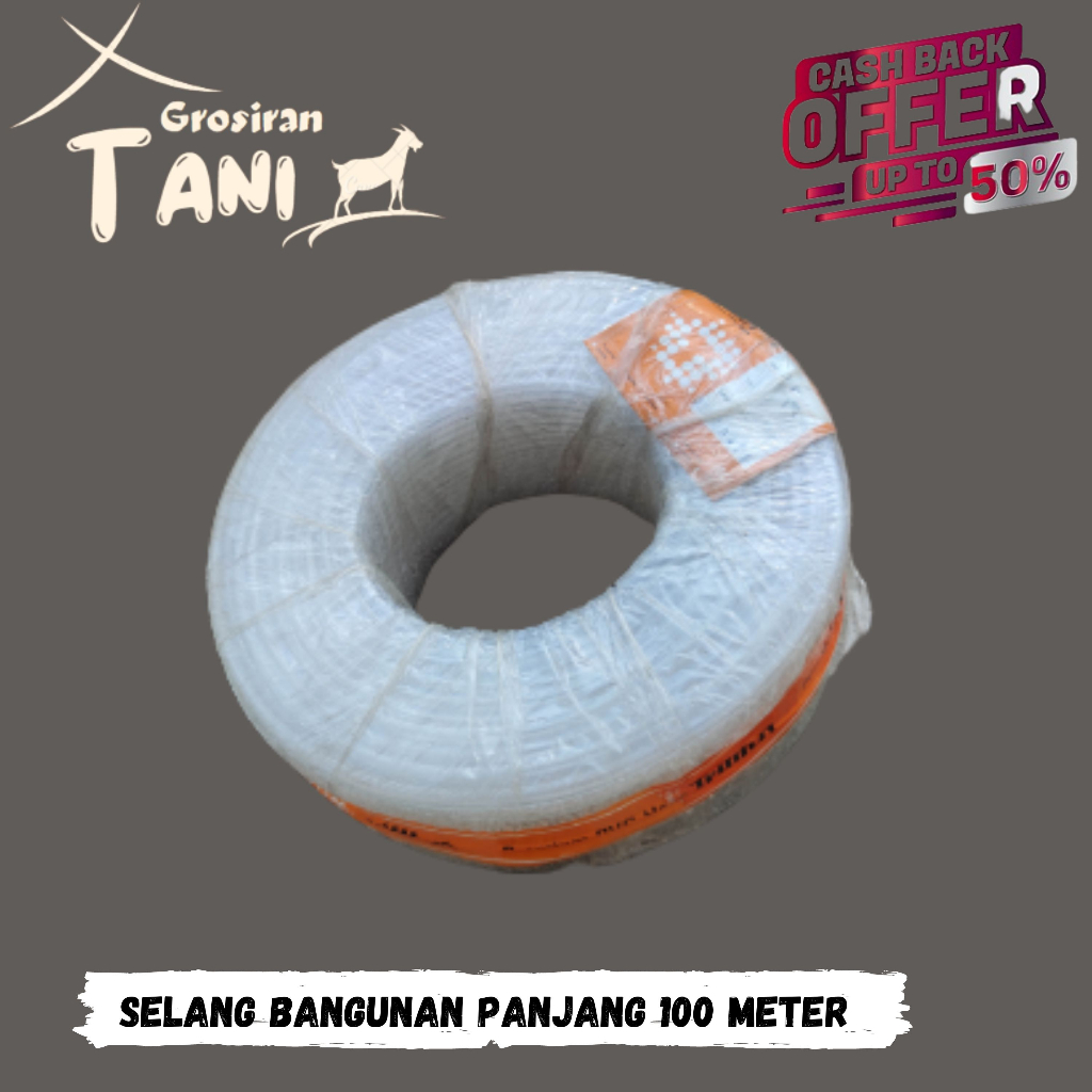 Jual (HARGA ECERAN) Selang Bangunan Kecil Transparan 100M - Selang Air ...