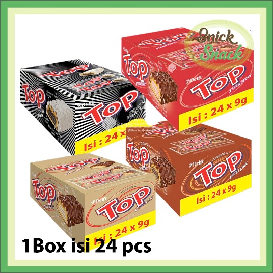 Jual Delfi Top Crunchy Wafer Chocolate Bar 1 Box isi 24 pcs Snack ...