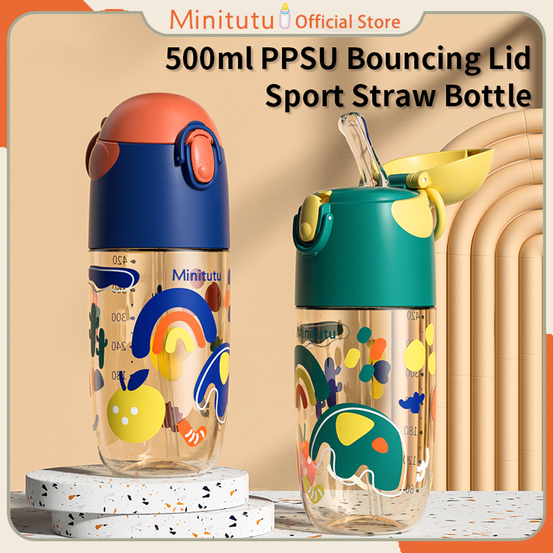 Jual Minitutu Sport Series Straw Cup 500ML PPSU Material Water Bottle with the handle Design BPA ...