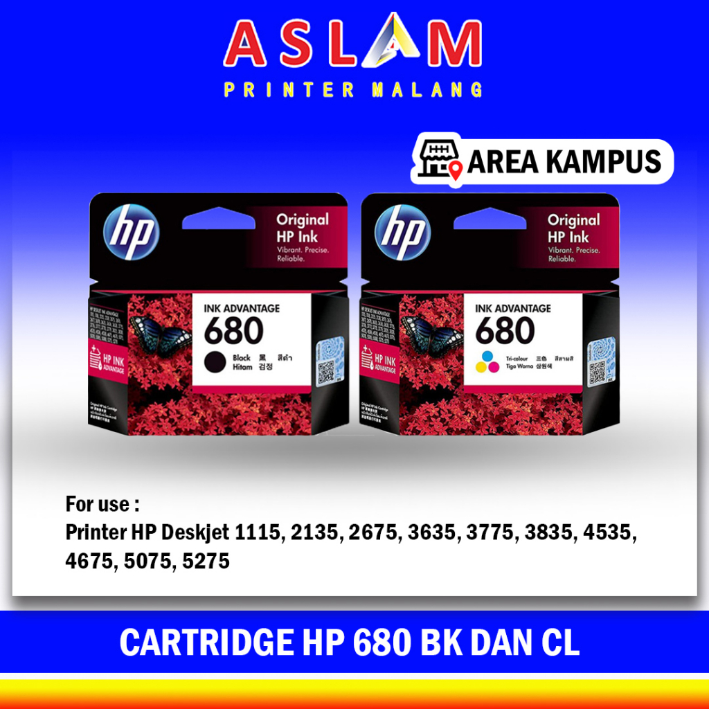 Jual Cartridge hp 680 Black & Color || HP DeskJet Ink Advantage 1115 ...