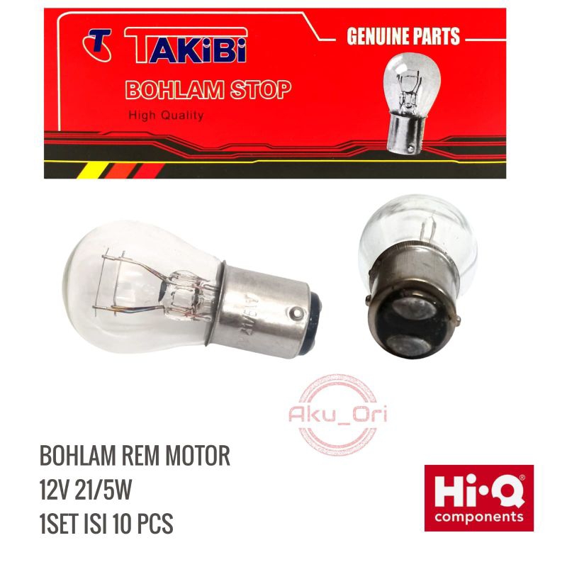 Jual 10 pcs BOHLAM REM TAKIBI ENR Lampu Stop Belakang Motor 12V 16W ...