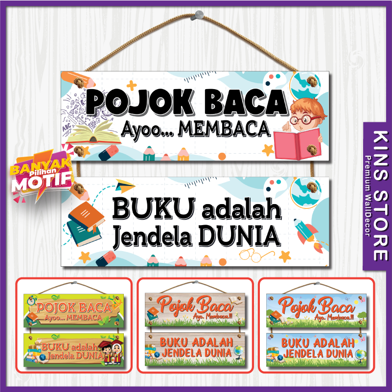 Jual Kins Dekorasi Kelas Siap Pasang Tema Pojok Baca Model Susun ...