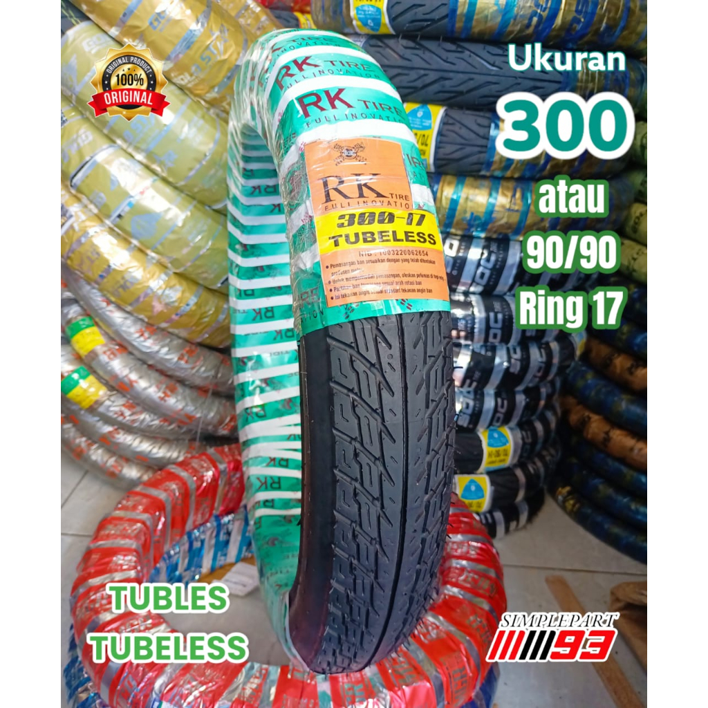 Jual PROMO!! - BAN LUAR MOTOR TUBELESS TUBLES 300 ATAU 90/90 RING 17 ...