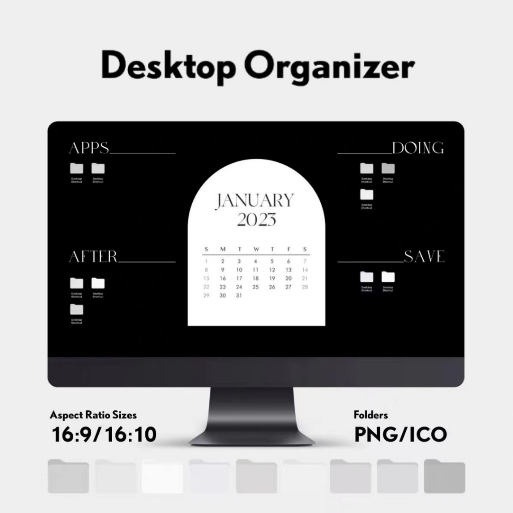 Jual Desktop Organizer Wallpaper with calendar 2024 for Windows and ...