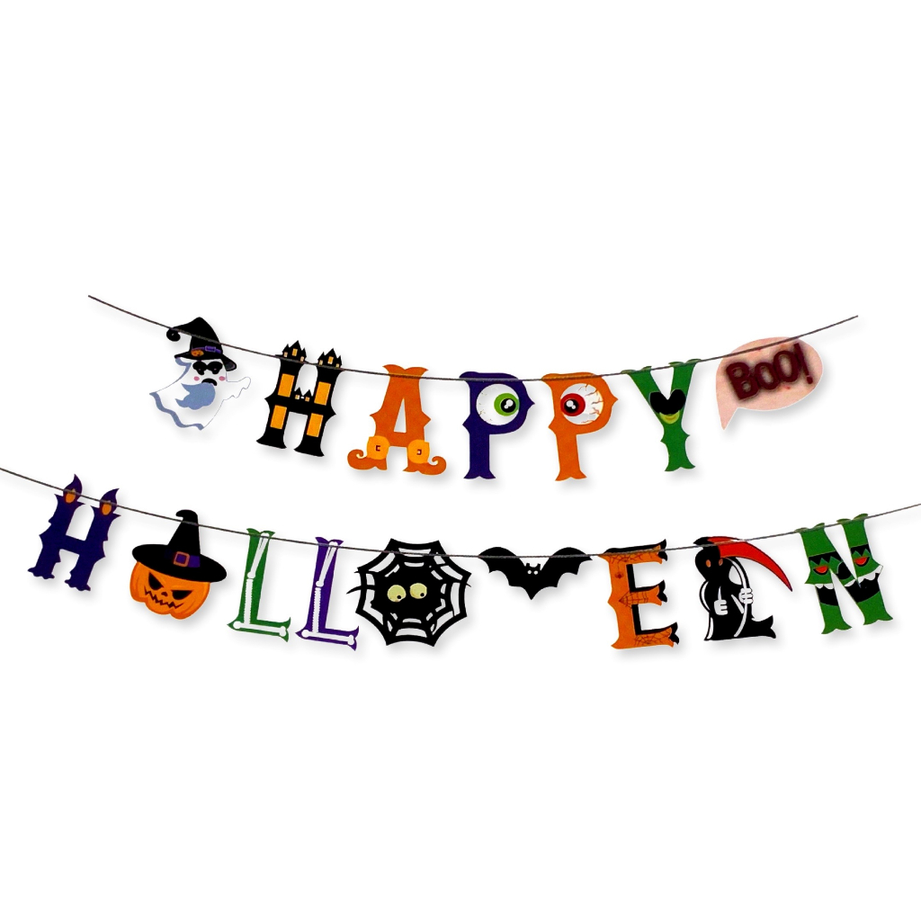 Jual Scoop Dekorasi Halloween Garlan Bunting Happy Halloween 66141200 ...