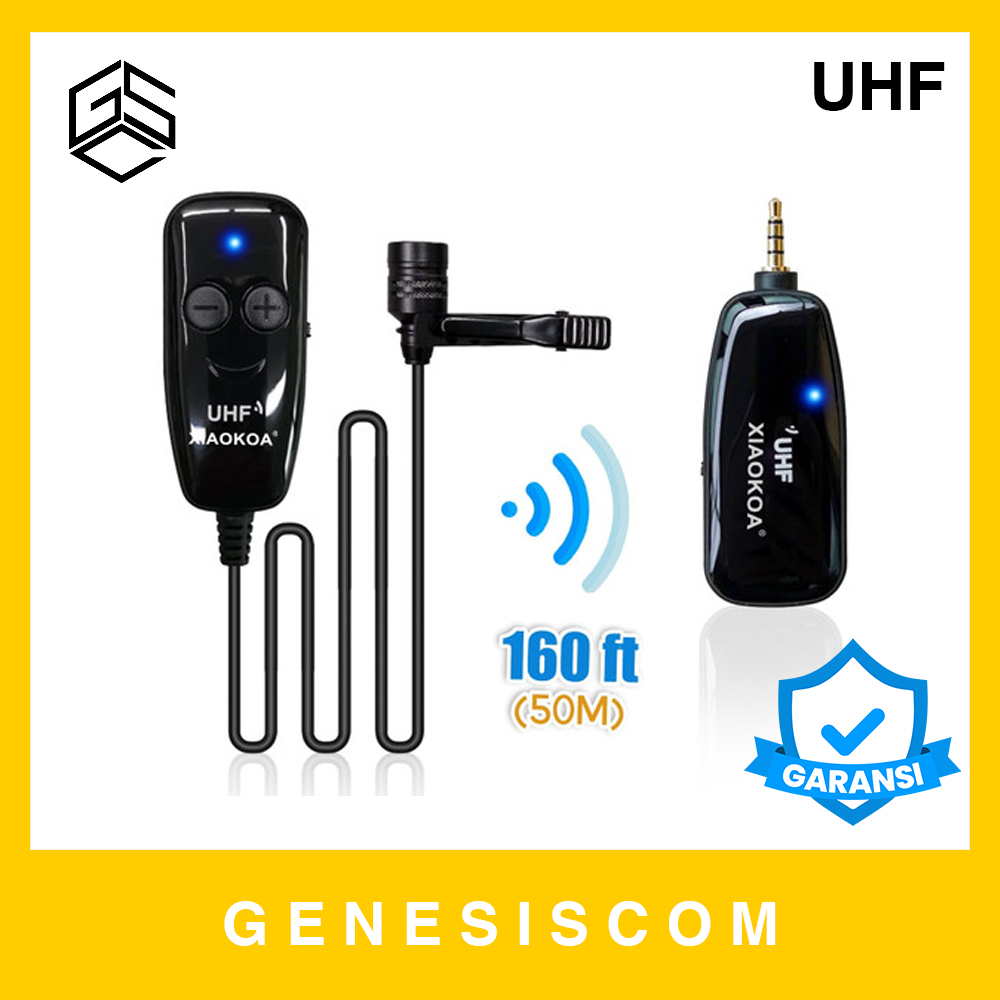 Jual Mic Clip On Wireless UHF Microphone Lavalier Konten HP Laptop PC ...