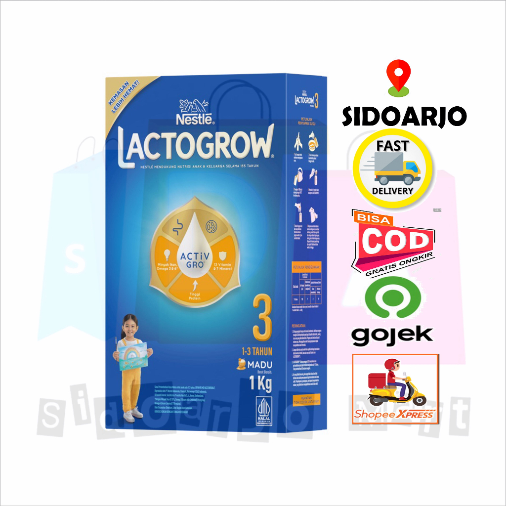 Jual Nestle Lactogrow 3 Madu Susu Pertumbuhan 1-3 Tahun Box 1 kg ...