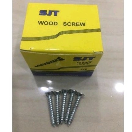 Jual SJT skrup kayu bunga 1×6 sekrup baut cacing 1x6 wood screw sekerup ...