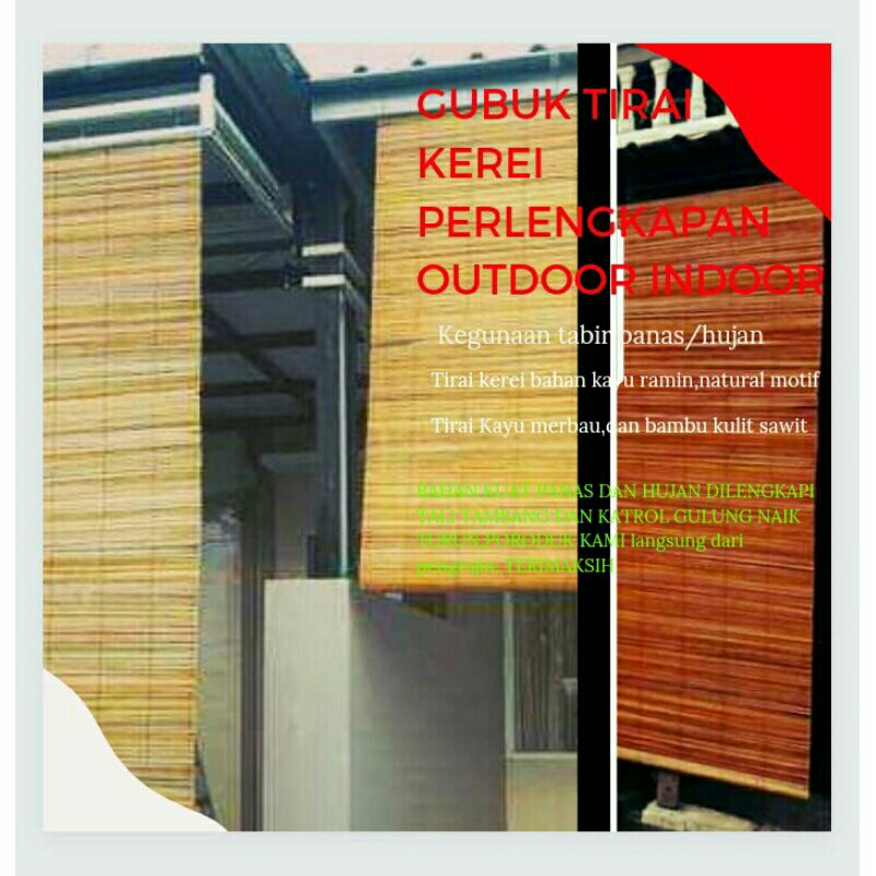 Jual Tirai Kree Gordeng Jendela Bambu Pelepah Bambu Sawit | Shopee ...