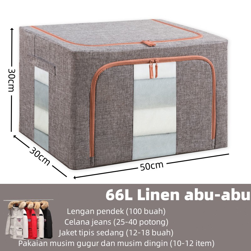 Jual linen katun lebih tebal organizer box Lipat storage box pakaian ...