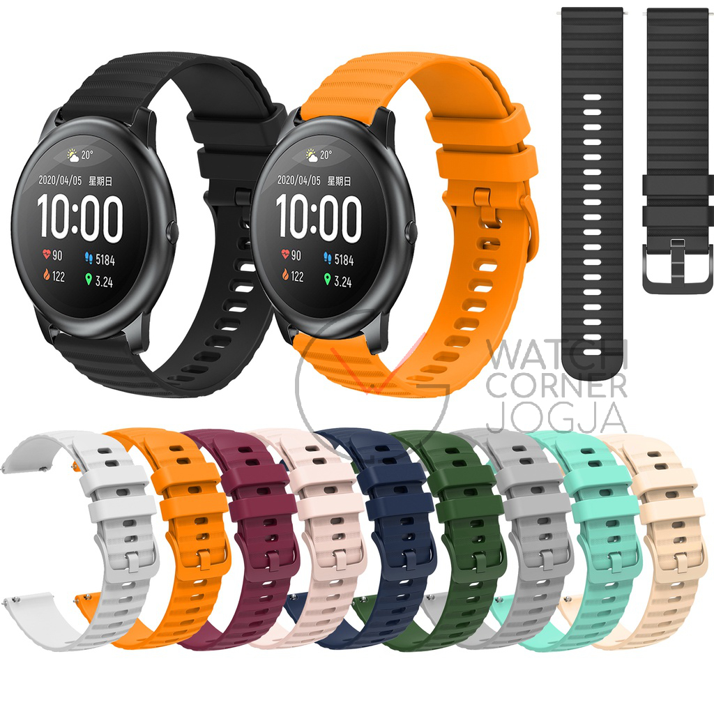 Jual Replacement Strap Soft Silicone Grid Smart Watch Band 20mm 22mm ...