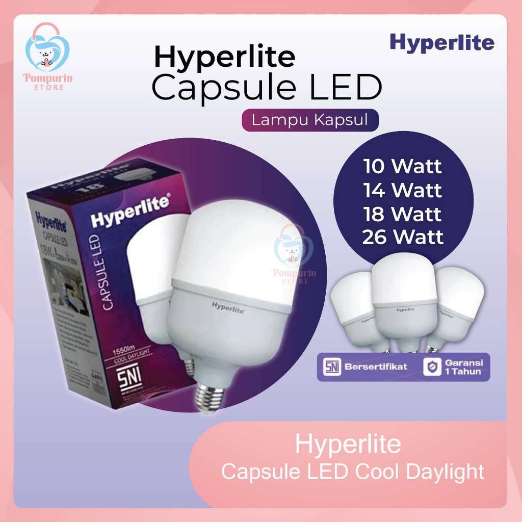 Jual HYPERLITE Capsule LED Cool Daylight (Lampu Kapsul Putih) - Lampu ...