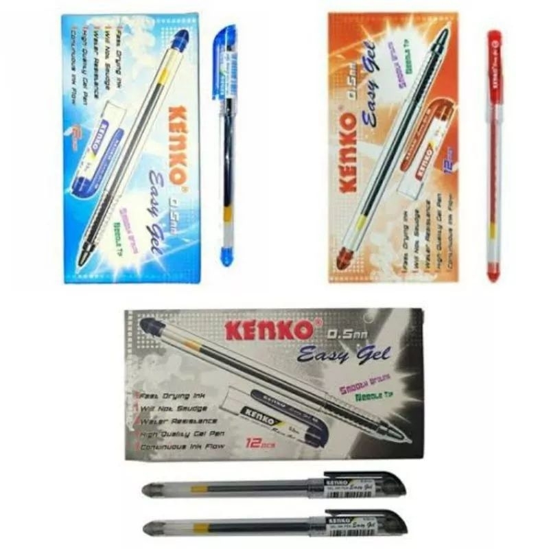Jual Pulpen Easy Gel Kenko 1 kotak 12 pcs / Pulpen Cair Kenko 1 kotak 12 pcs | Shopee Indonesia