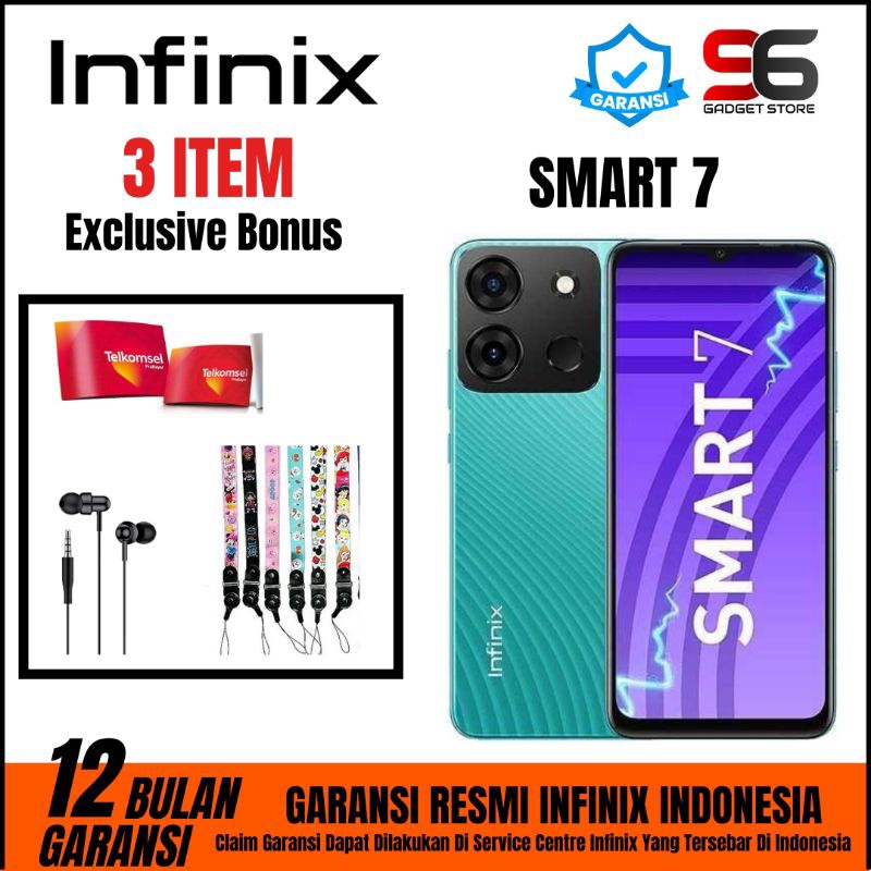 Jual New infinix Smart 7 4 +3 /64GB Garansi Resmi | Shopee Indonesia