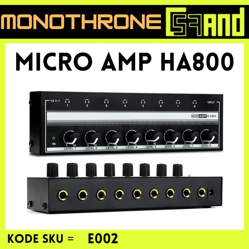 Jual HA800 Micro Amp Ampli Amplifier Audio Headphone Stereo 8 Chanel ...
