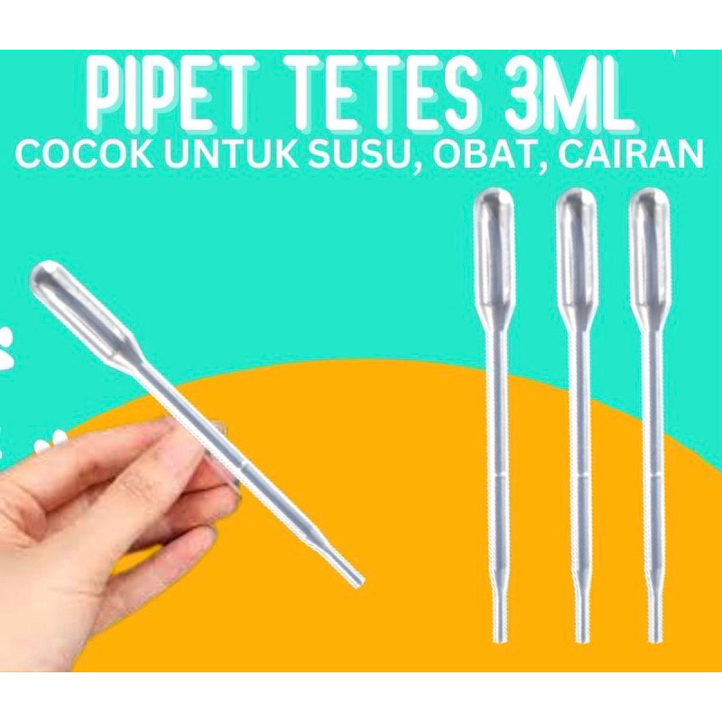 Jual Pipet/Pipette Tetes Plastik Ukuran 3ml / Spet Susu Kucing/ Spet ...